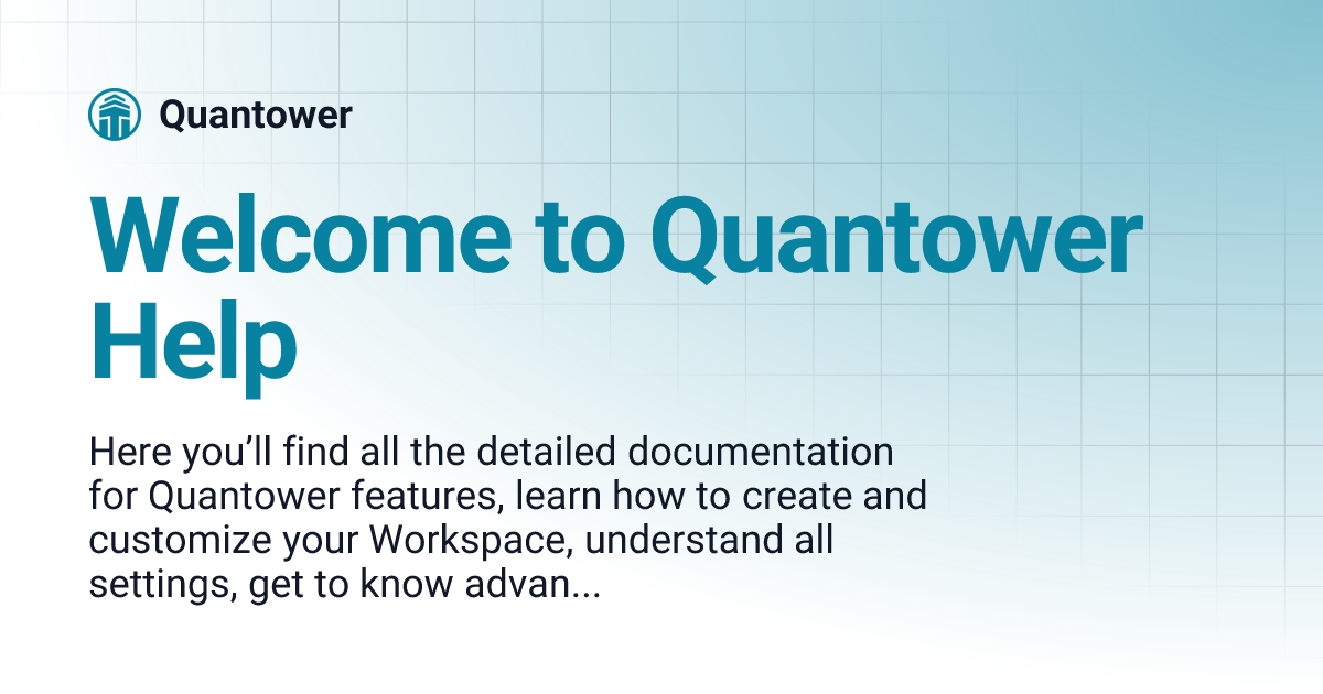 Welcome to Quantower Help | Quantower