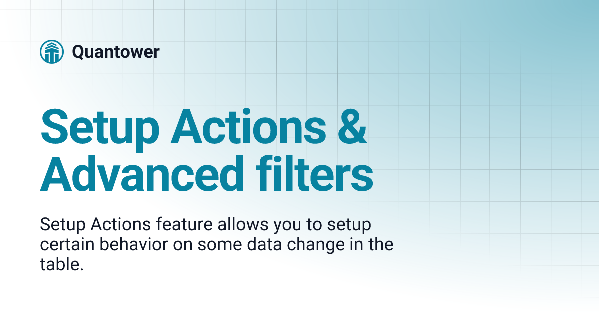Setup Actions & Advanced filters | Quantower